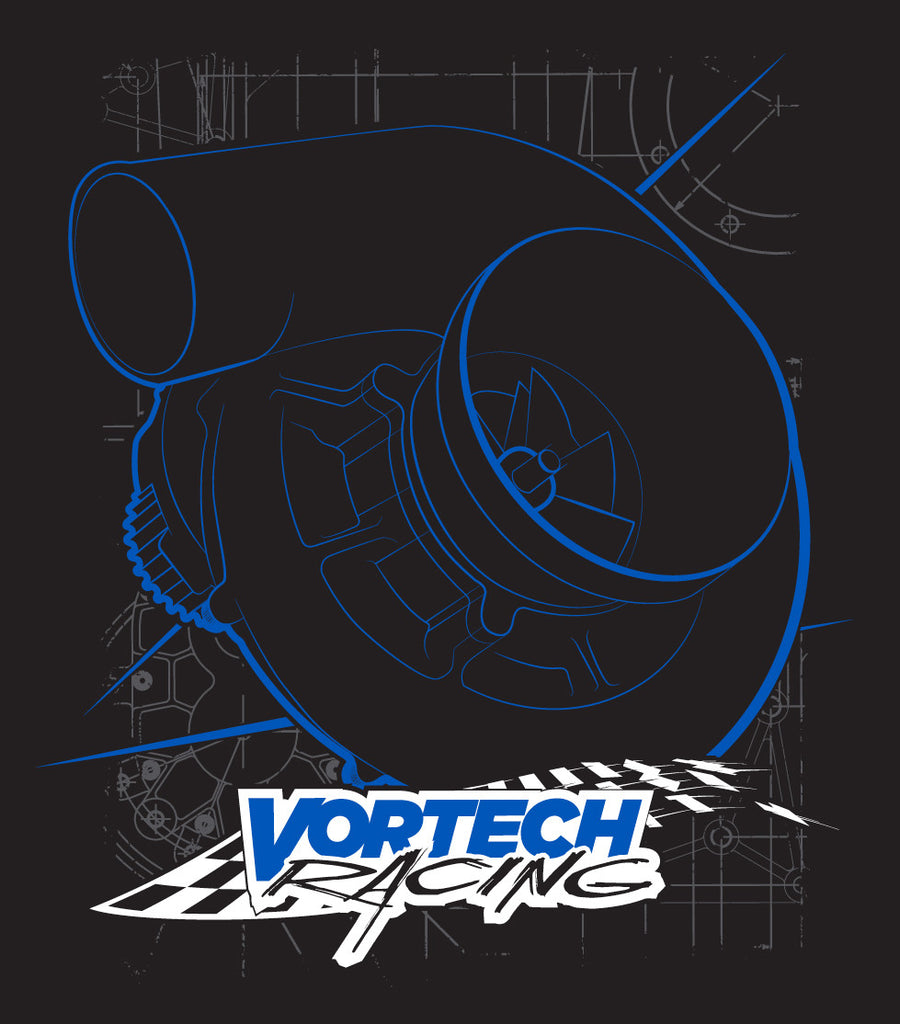 "Vortech Racing" Design 3-Color On Black/White T-Shirt | Vortech ...